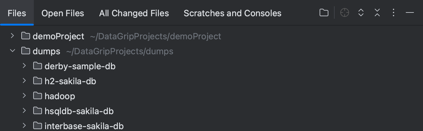 Files tool window | DataGrip Documentation