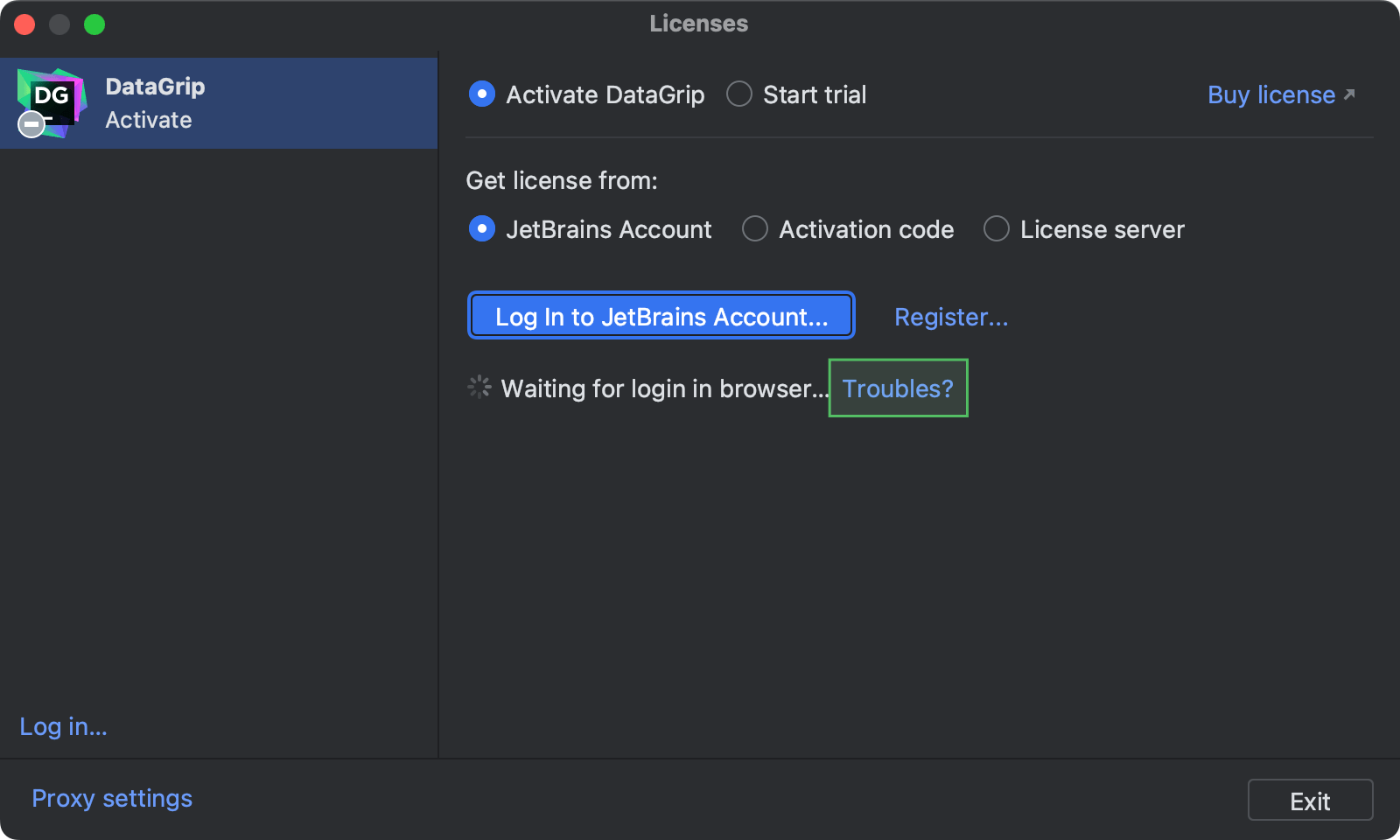 注册 DataGrip | DataGrip 文档