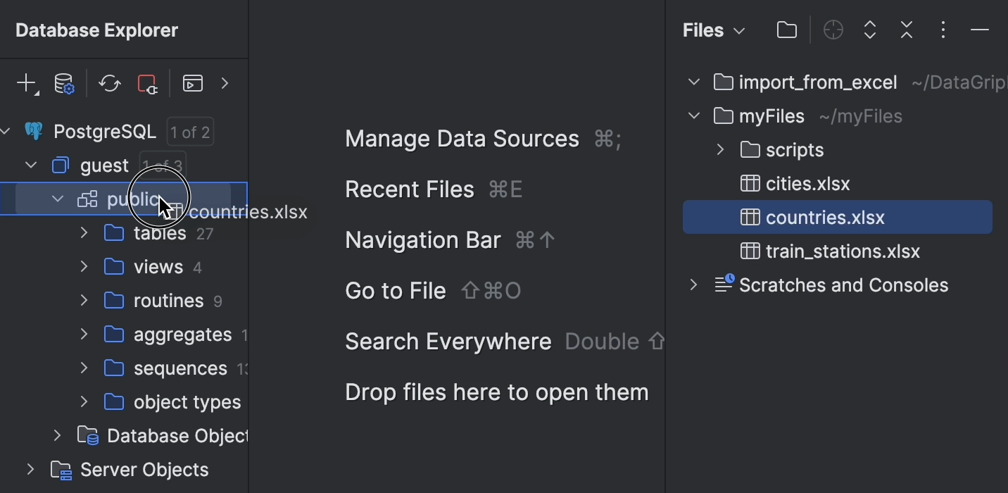Use Files tool window | DataGrip Documentation