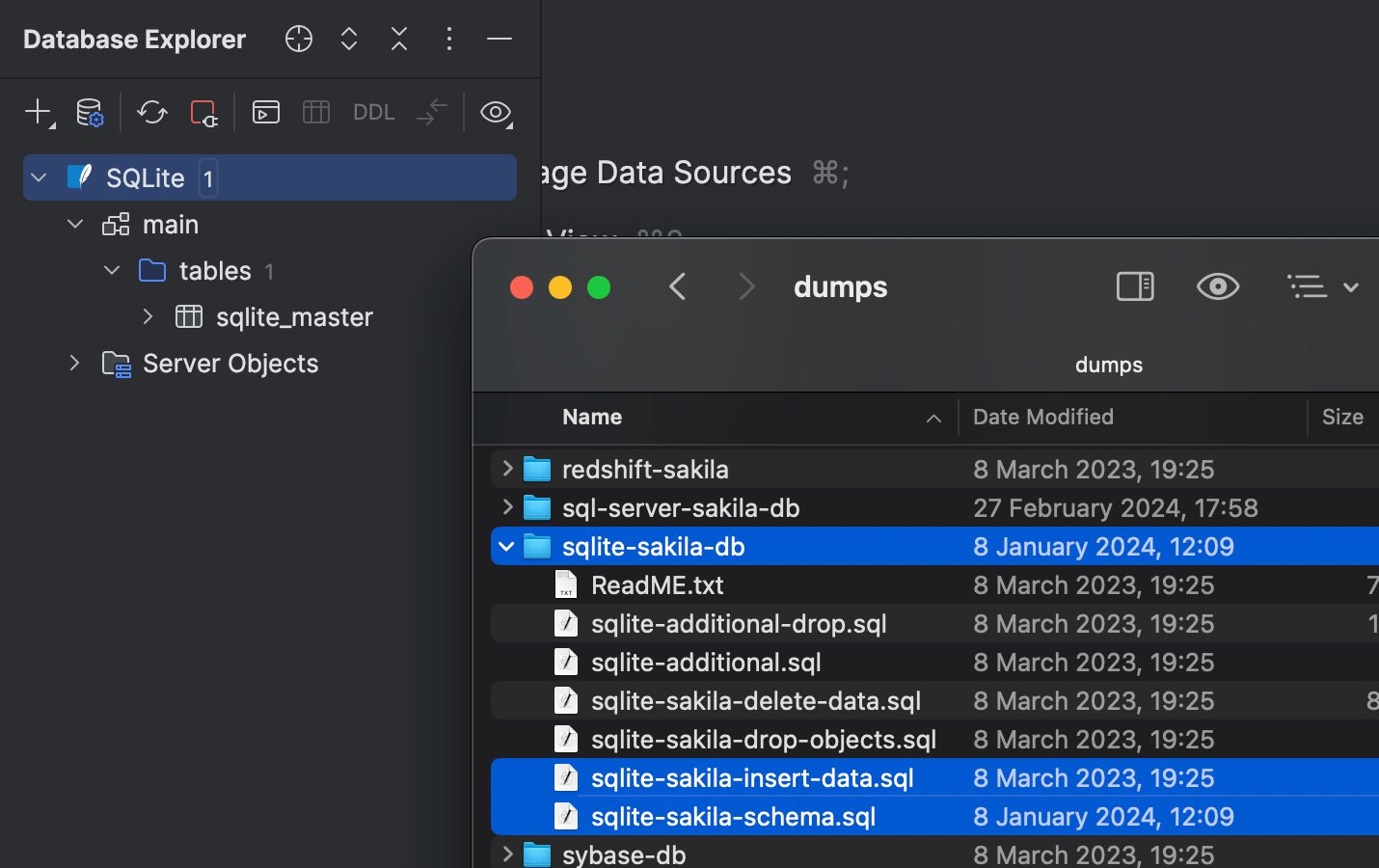 Import SQL dump files | DataGrip Documentation