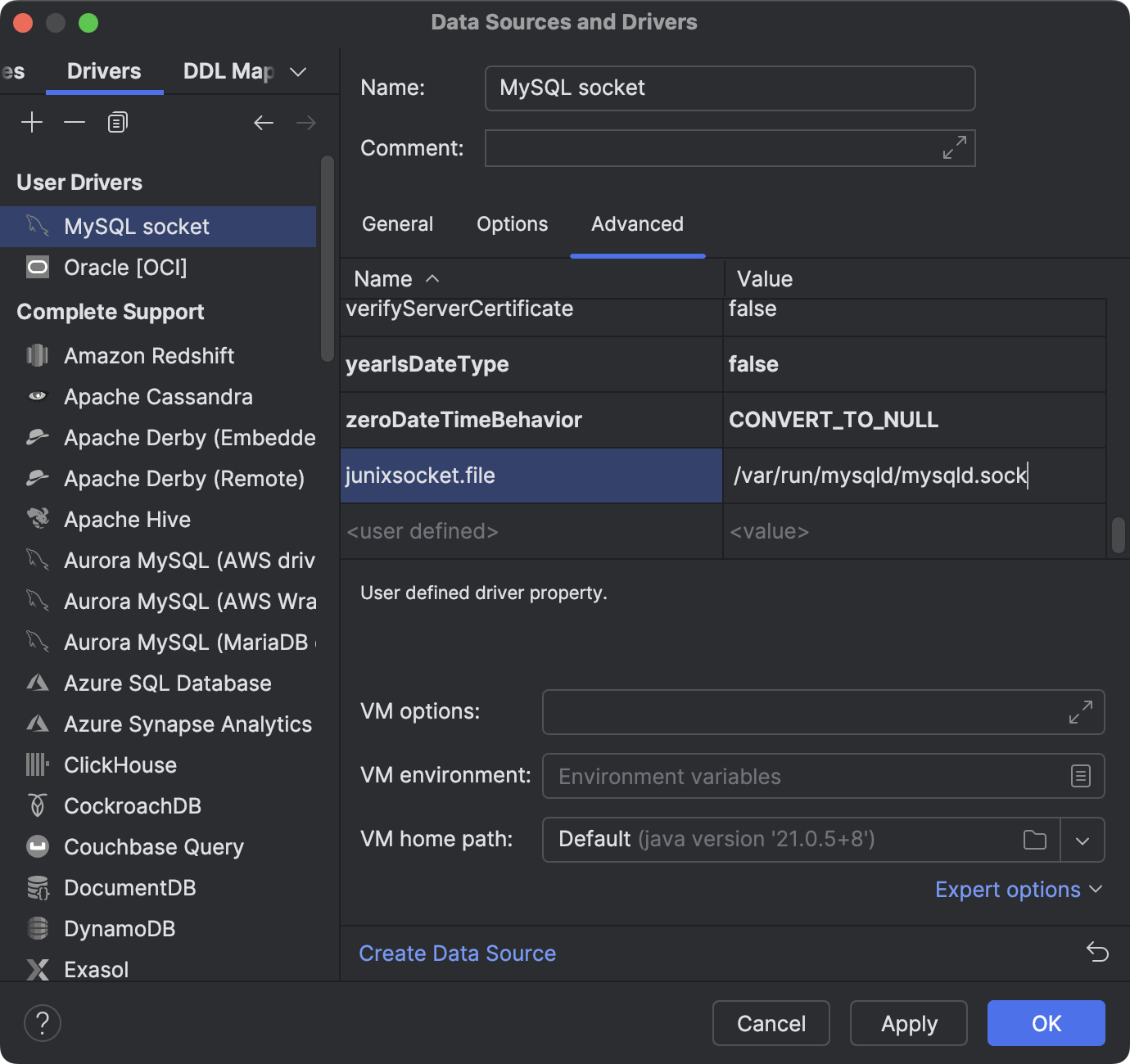 Create A Mysql Data Source Using Unix Sockets Datagrip Documentation 6772