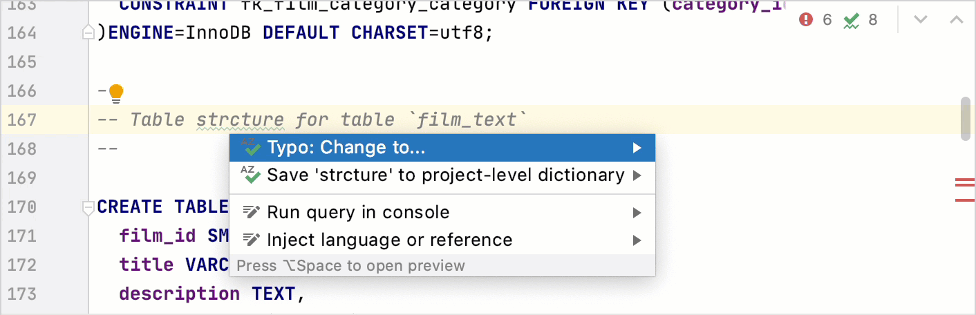 拼写检查 | DataGrip 文档