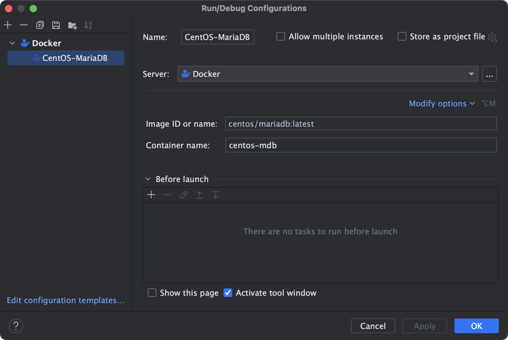 Docker Image run configuration | IntelliJ IDEA Documentation