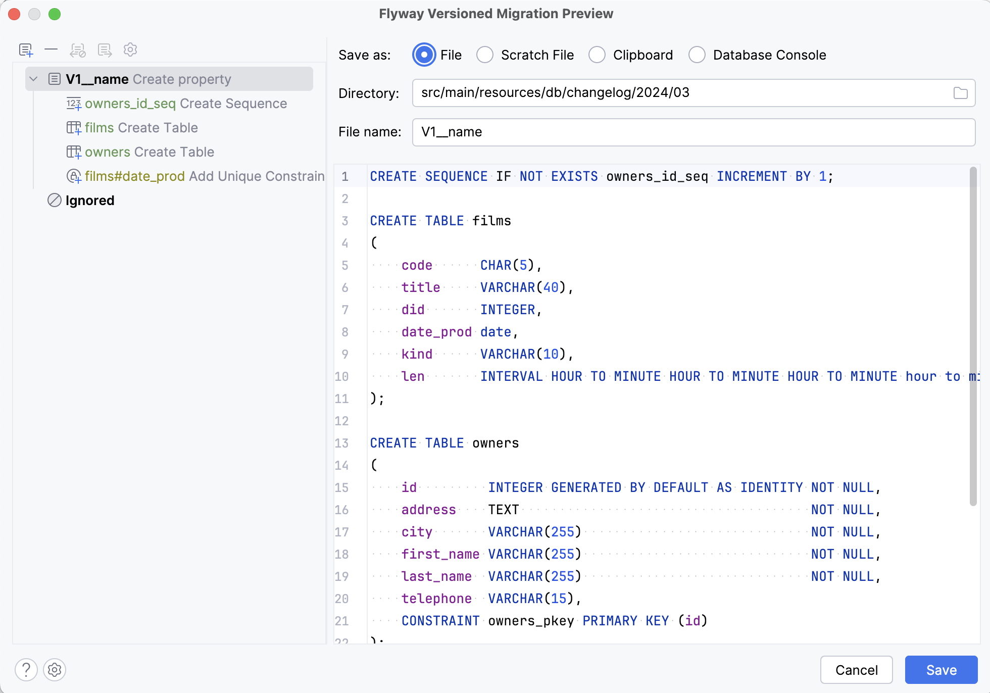 Flyway | IntelliJ IDEA Documentation