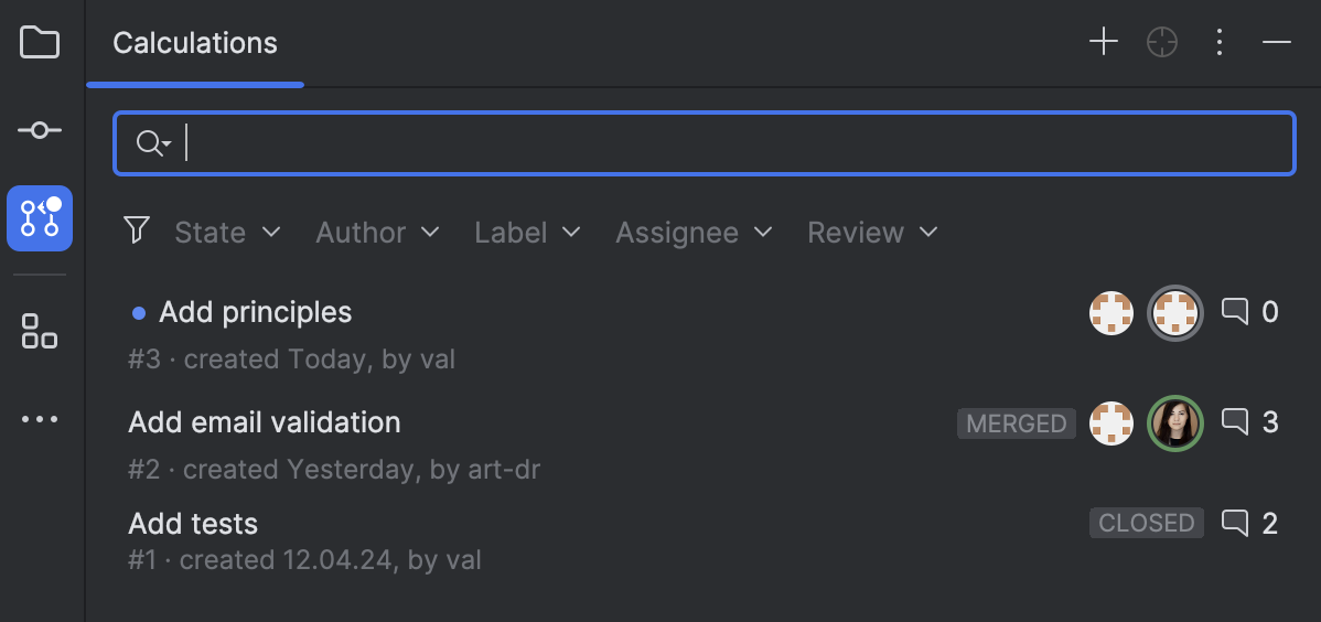 使用 GitHub pull requests | IntelliJ IDEA 文档