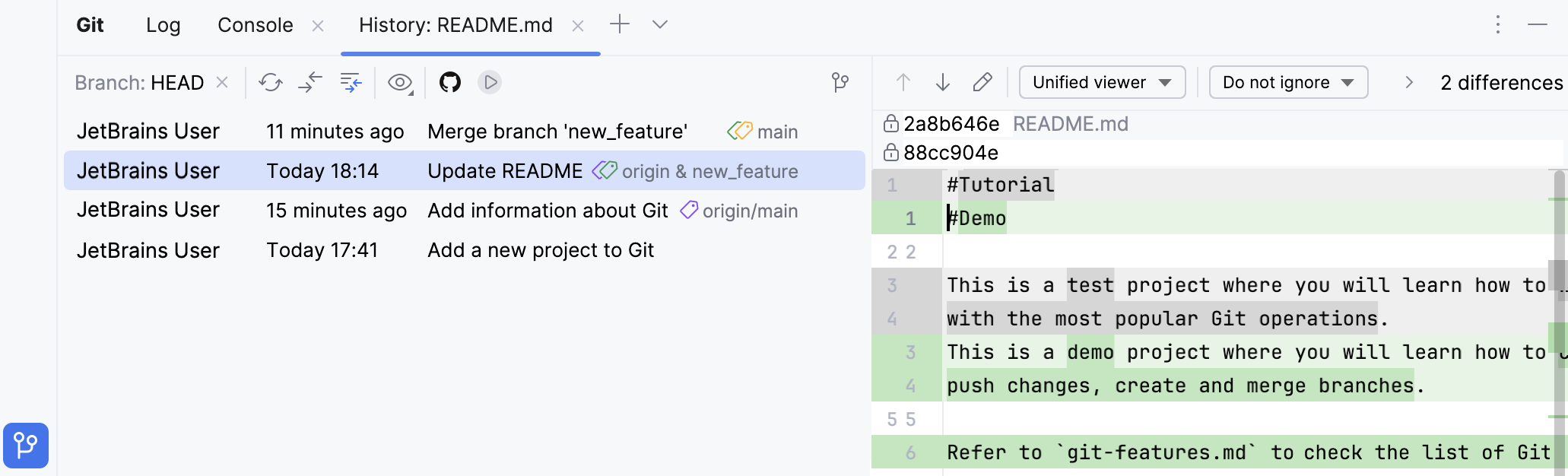 Tutorial: Getting started with Git in WebStorm | WebStorm Documentation