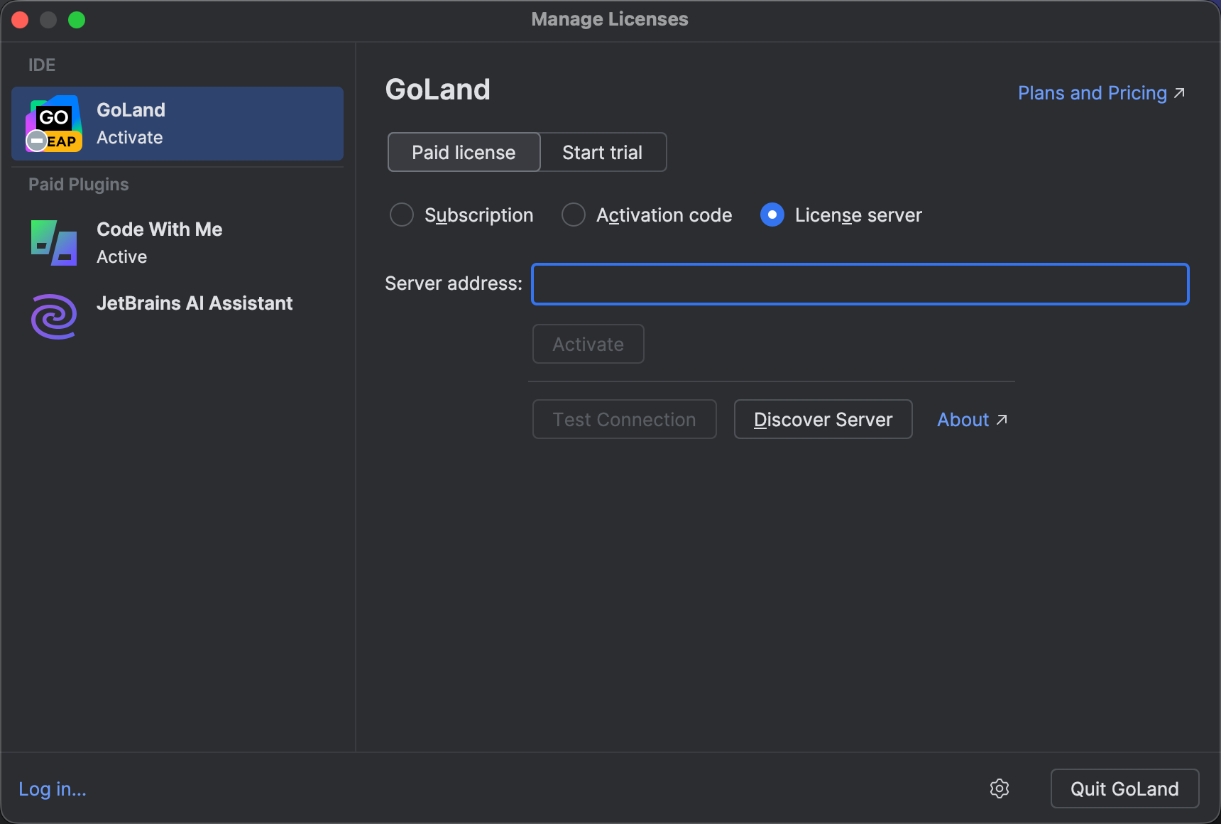 Register GoLand | GoLand Documentation