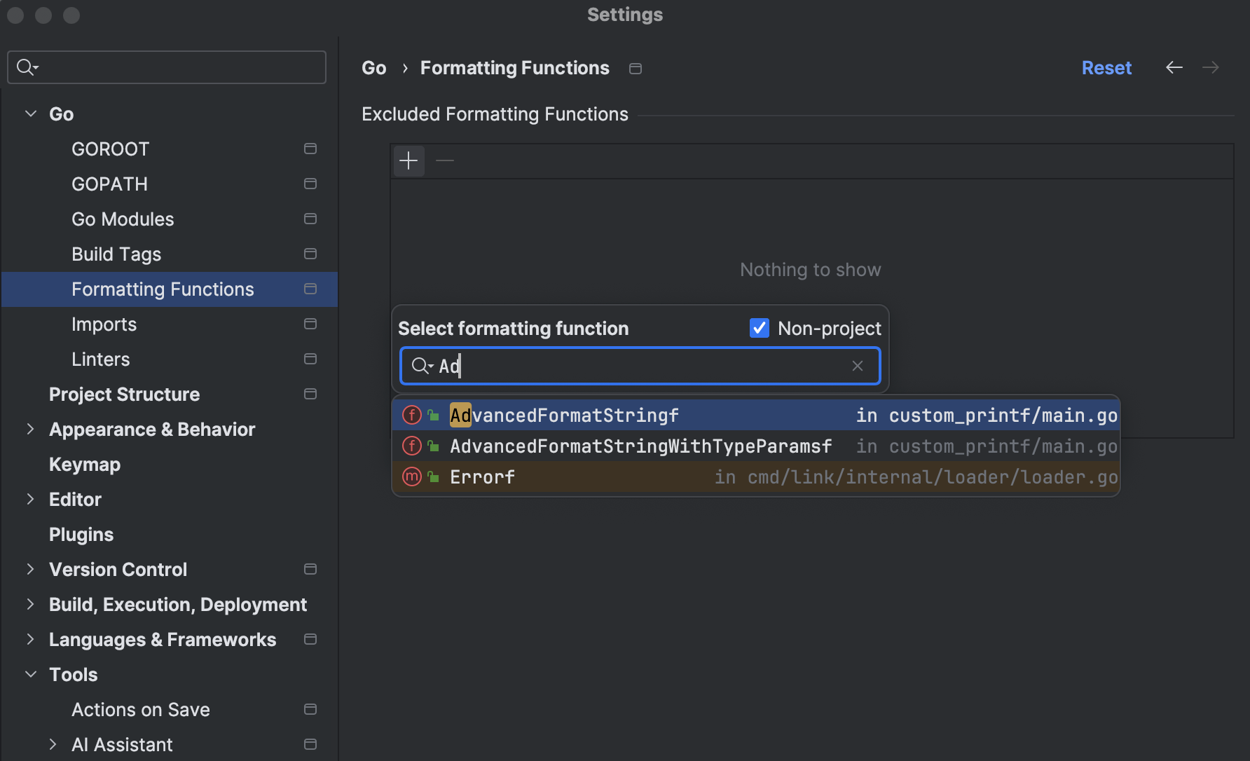Formatting strings | GoLand Documentation