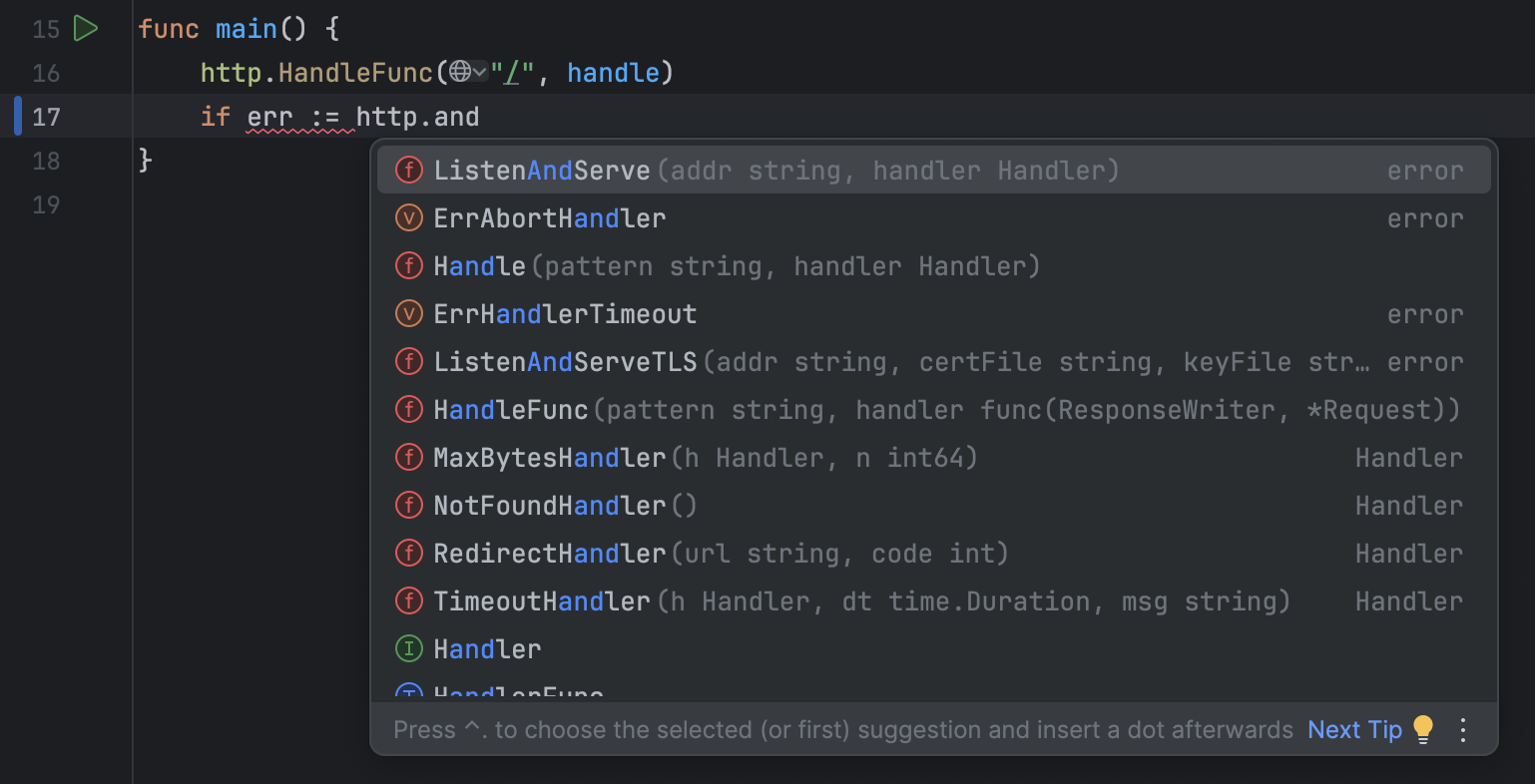 Code completion | GoLand Documentation