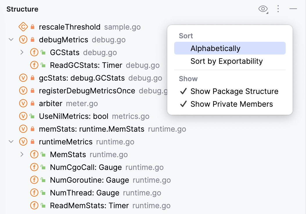 File structure | GoLand Documentation