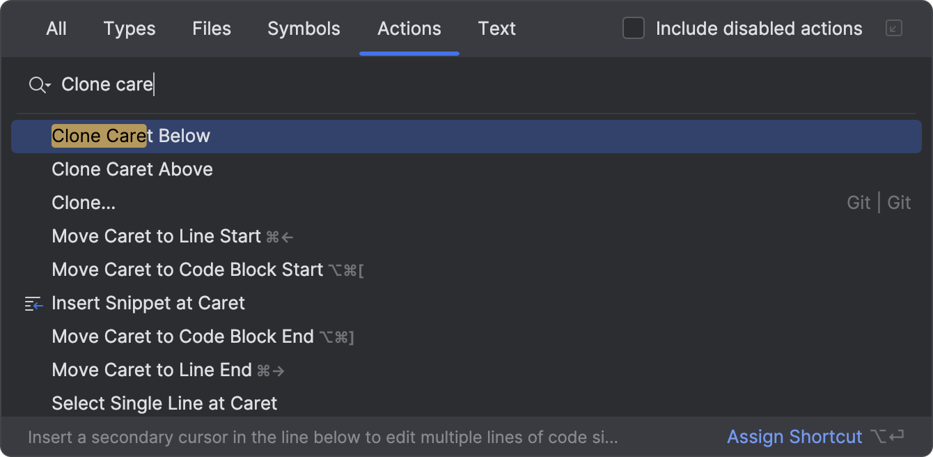 Multiple cursors and selection ranges | IntelliJ IDEA Documentation