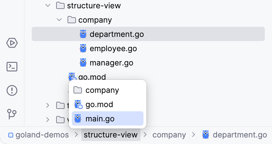 File navigation | GoLand Documentation