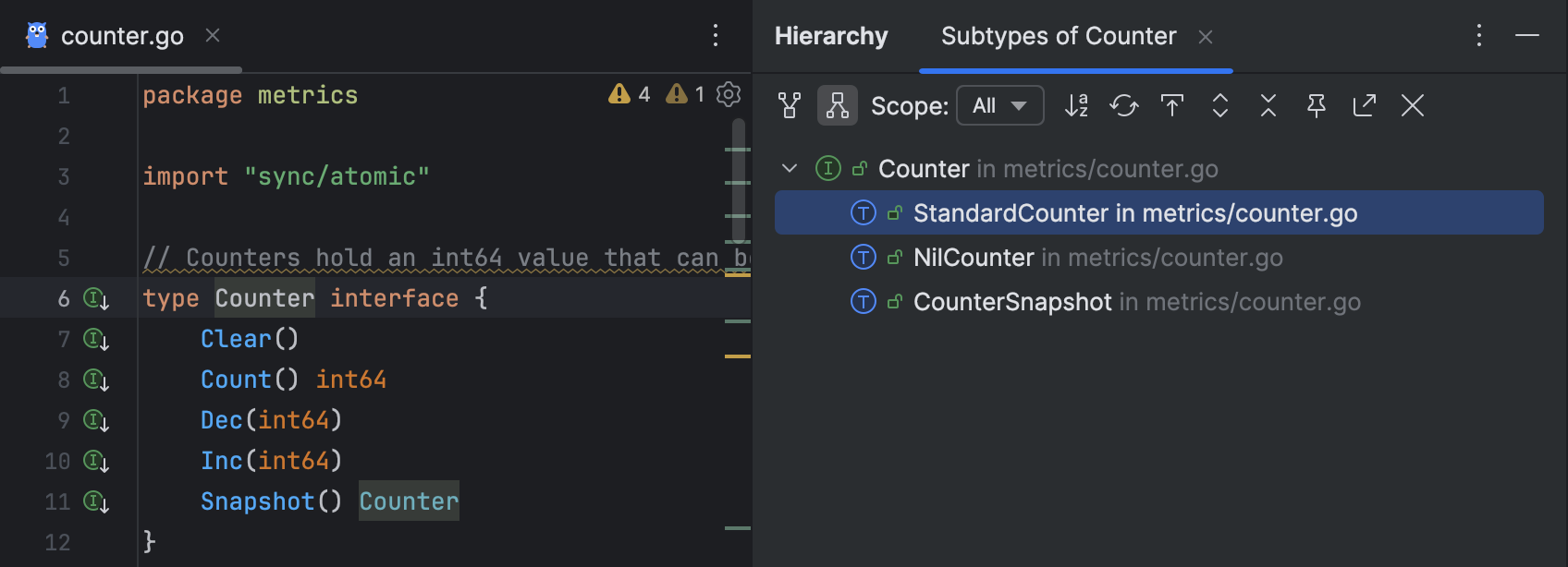 Source code hierarchy | GoLand Documentation