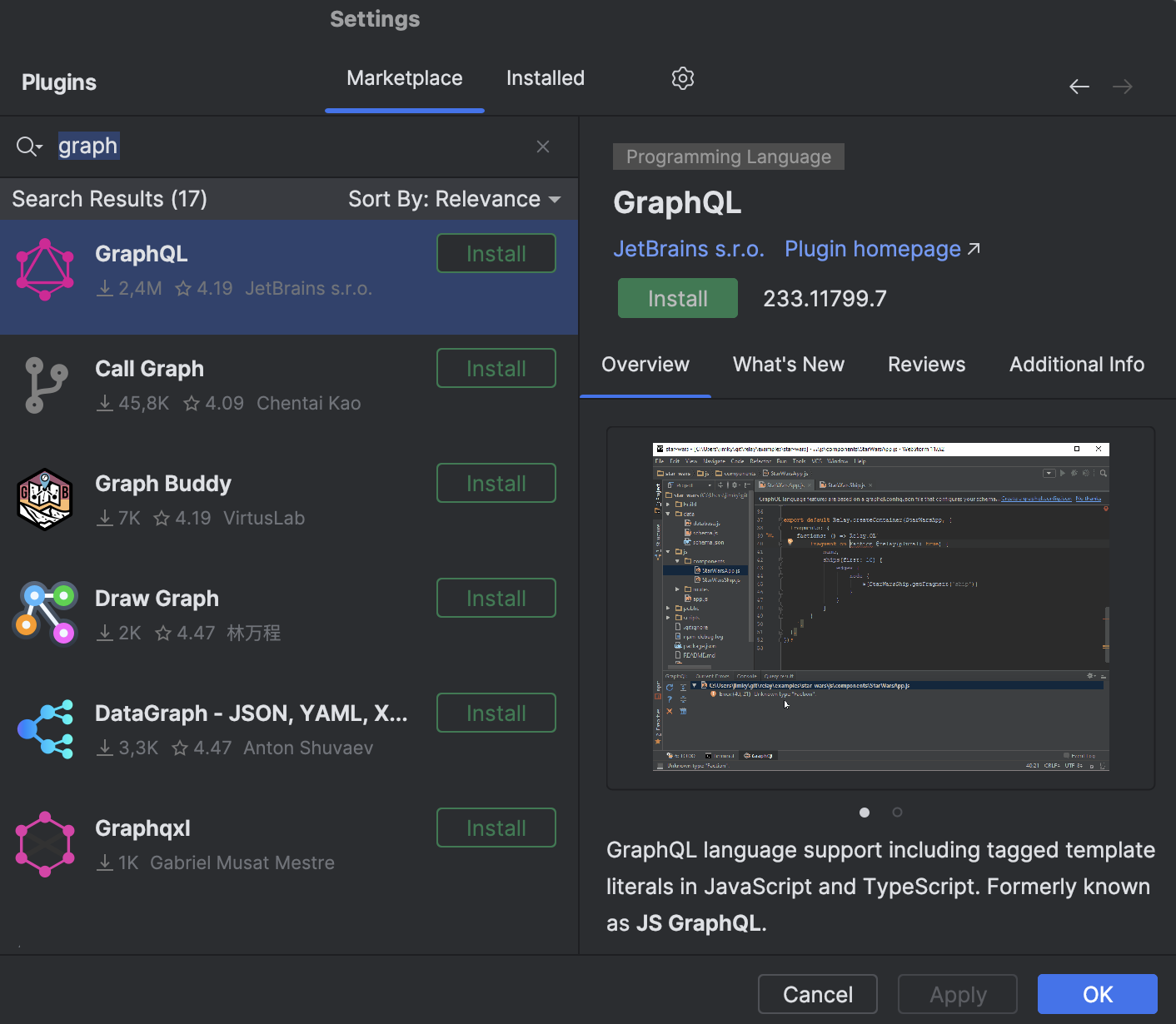 GraphQL | WebStorm Documentation