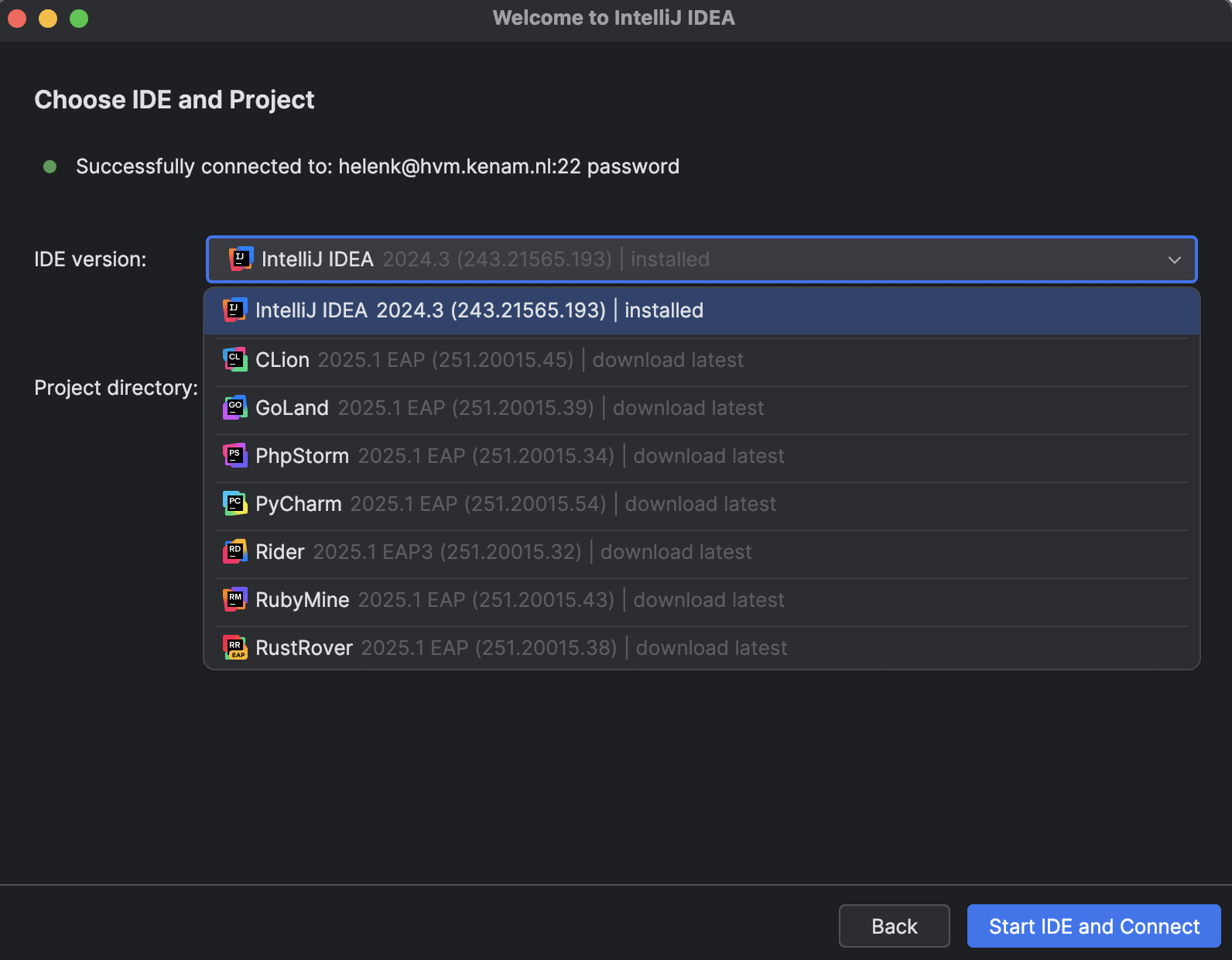 Connect to a remote server from IntelliJ IDEA | IntelliJ IDEA Documentation