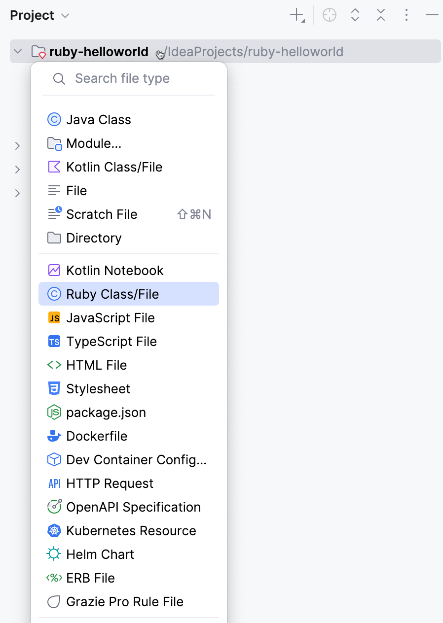 Create and run your first Ruby project | IntelliJ IDEA Documentation