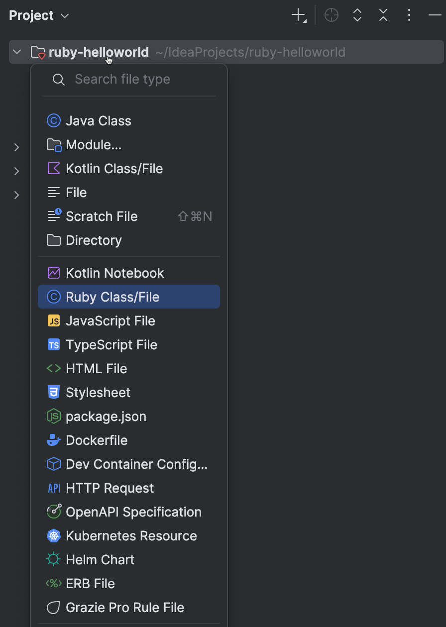 Create and run your first Ruby project | IntelliJ IDEA Documentation