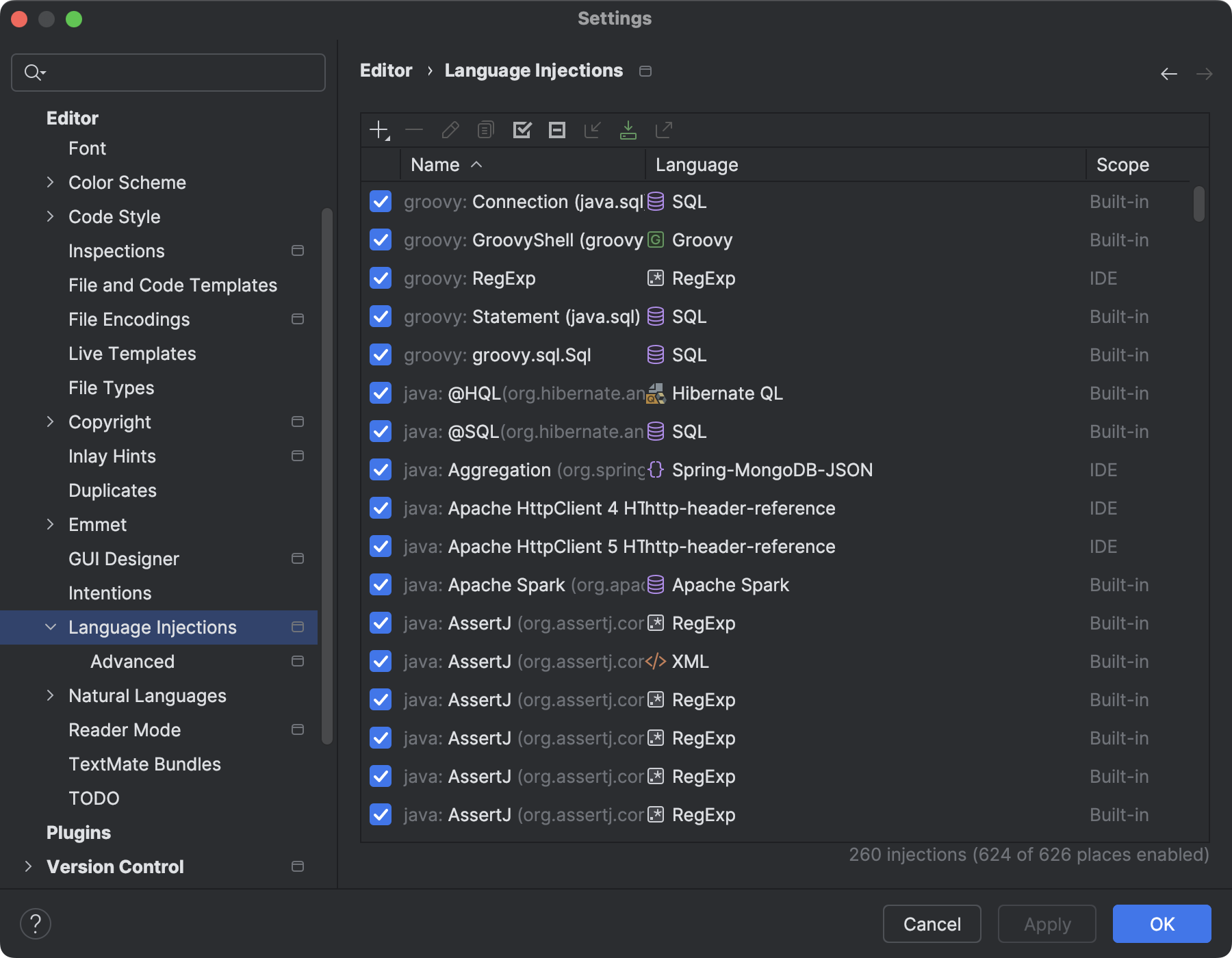 语言注入 | IntelliJ IDEA 文档