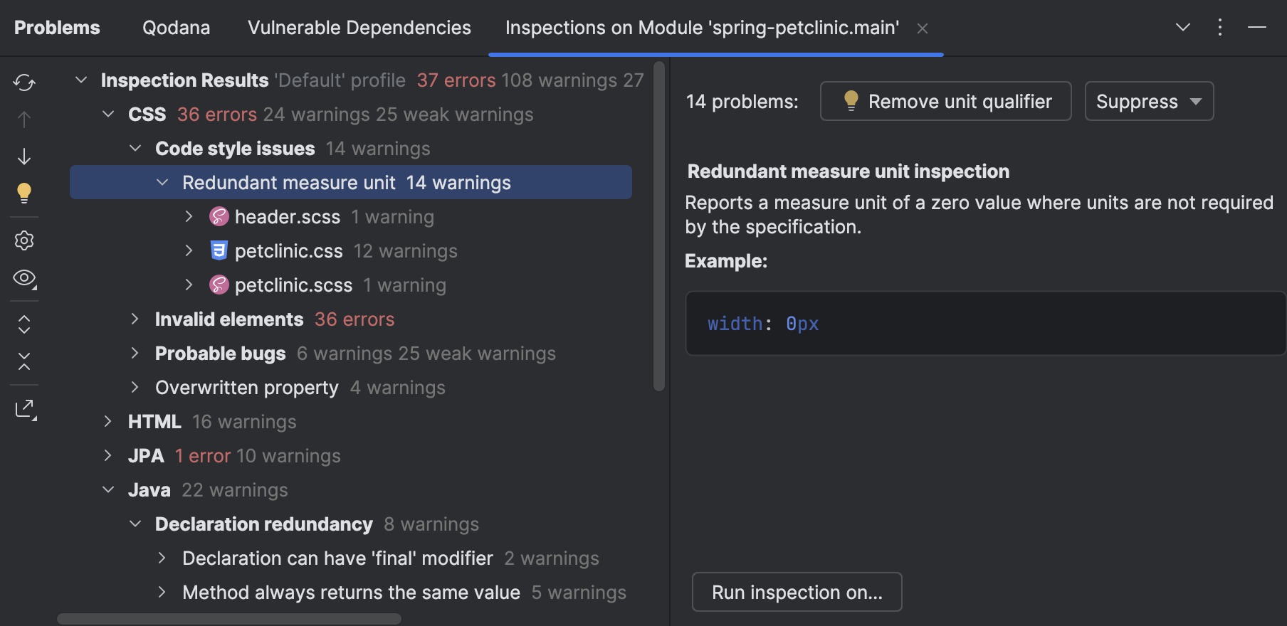 Problems 工具窗口 | IntelliJ IDEA 文档