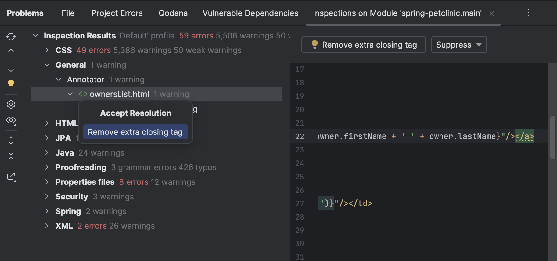 Get results and fix problems | IntelliJ IDEA Documentation