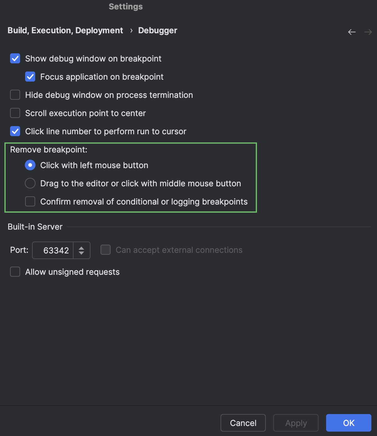Configuring JavaScript debugger | PyCharm Documentation
