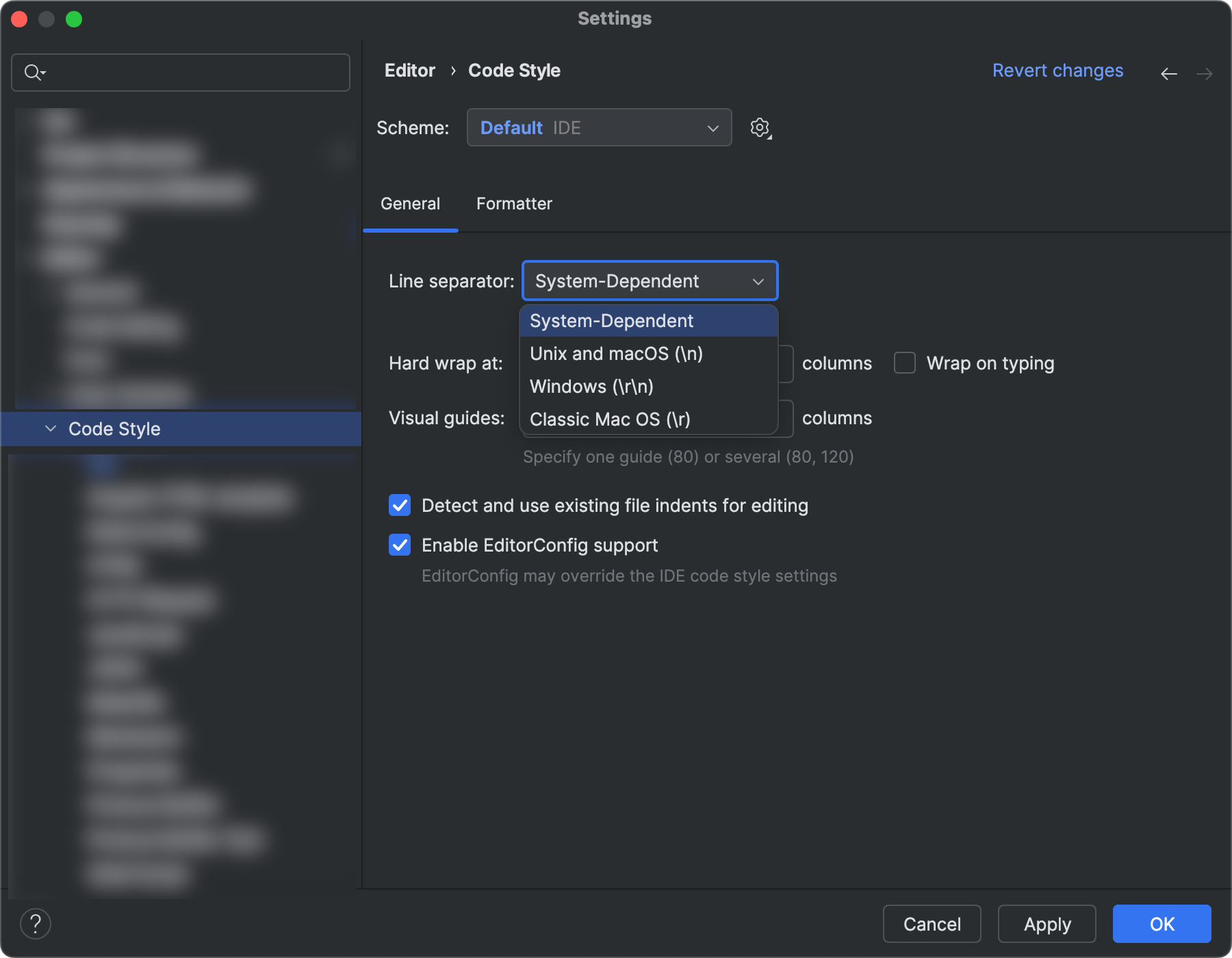 Configure line separators | GoLand Documentation