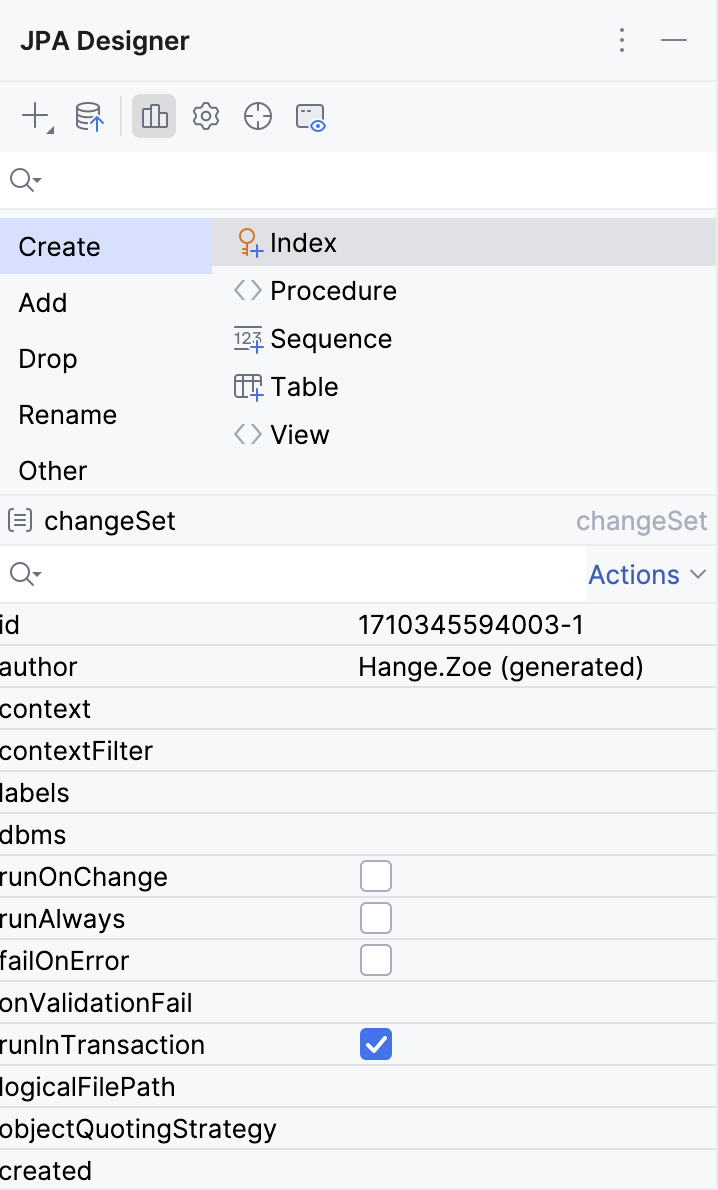 Liquibase | IntelliJ IDEA 文档