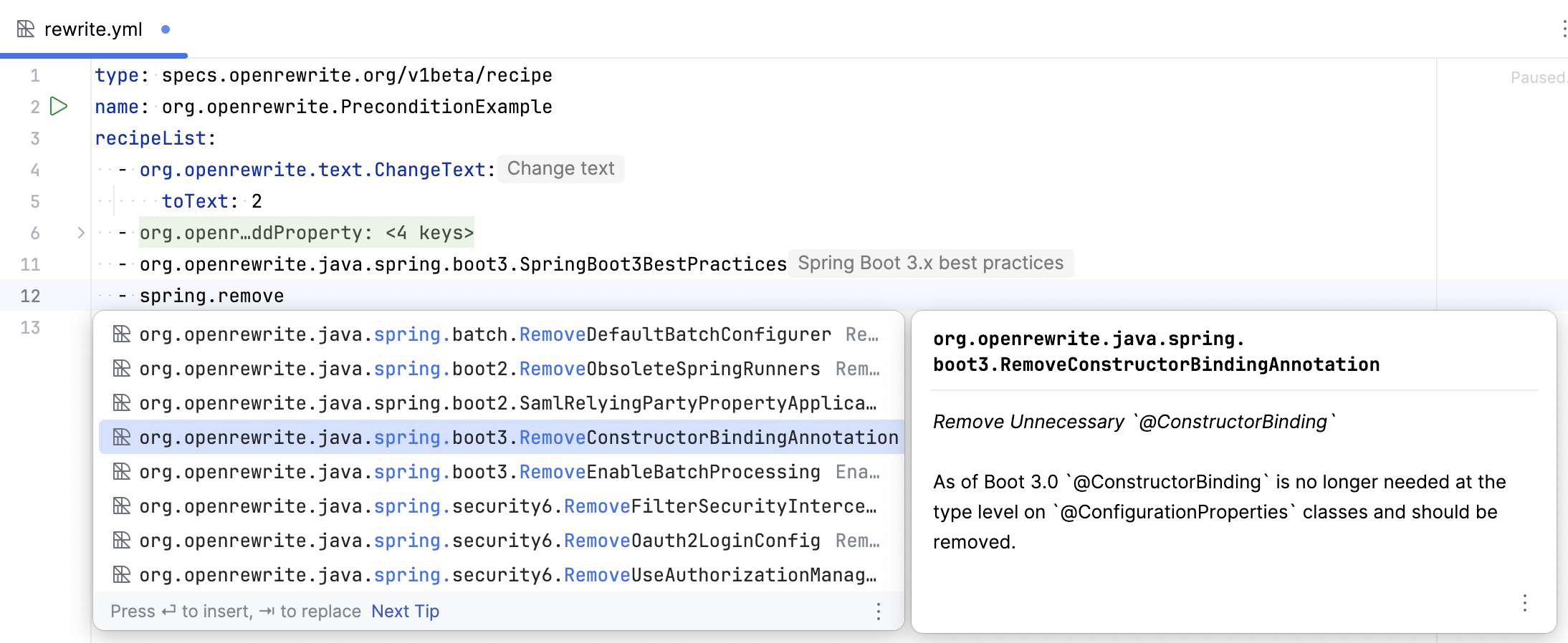 OpenRewrite | IntelliJ IDEA Documentation
