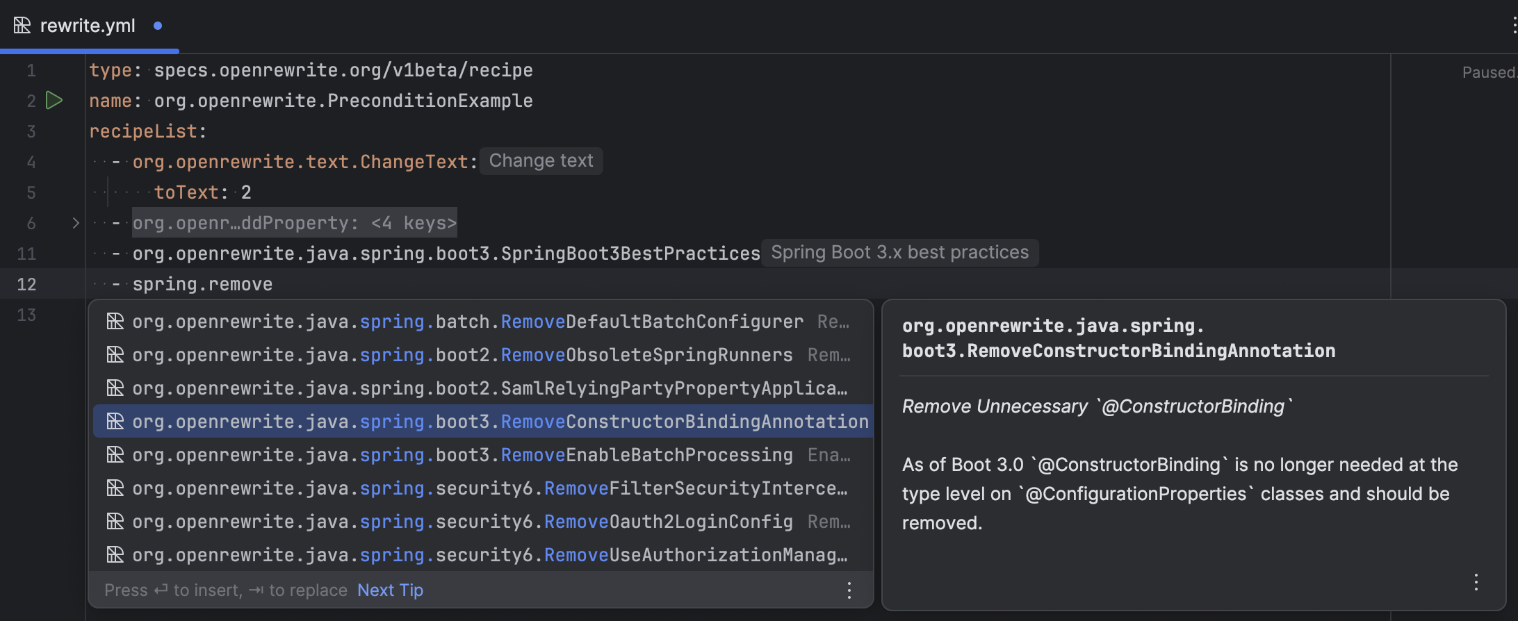 OpenRewrite | IntelliJ IDEA Documentation