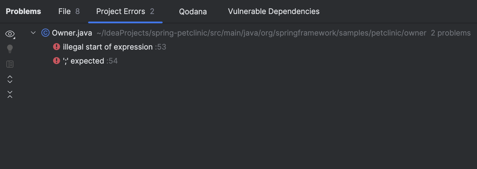 Problems 工具窗口 | IntelliJ IDEA 文档