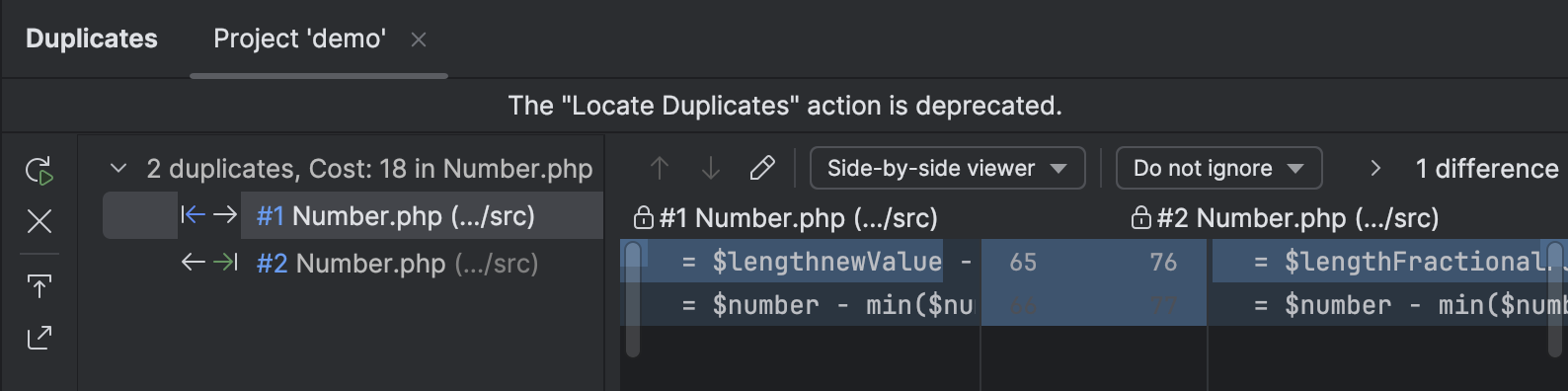 Analyze duplicates | PhpStorm Documentation