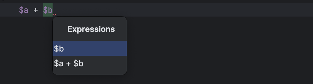 Postfix completion | PhpStorm Documentation