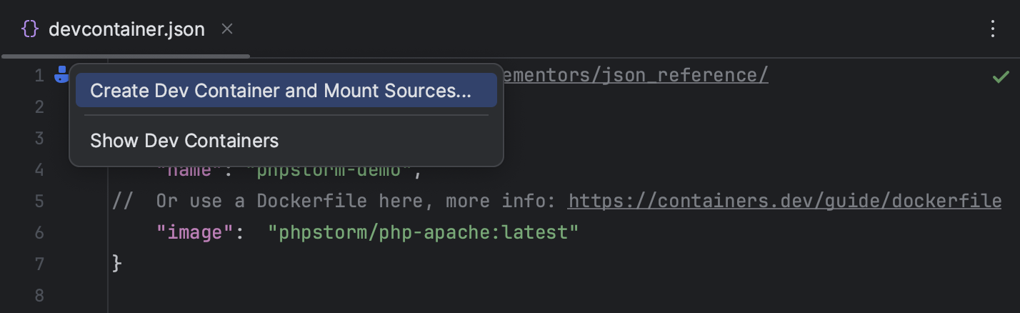 Start Dev Container inside IDE | PhpStorm Documentation
