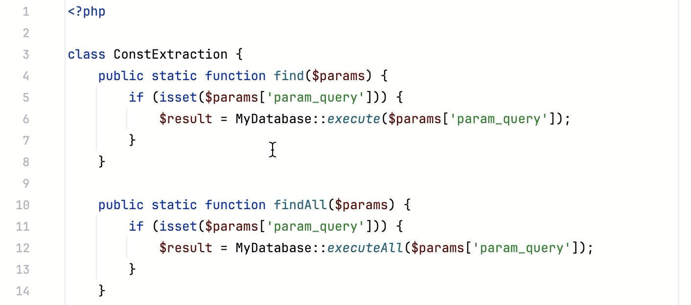 Extract constant | PhpStorm Documentation