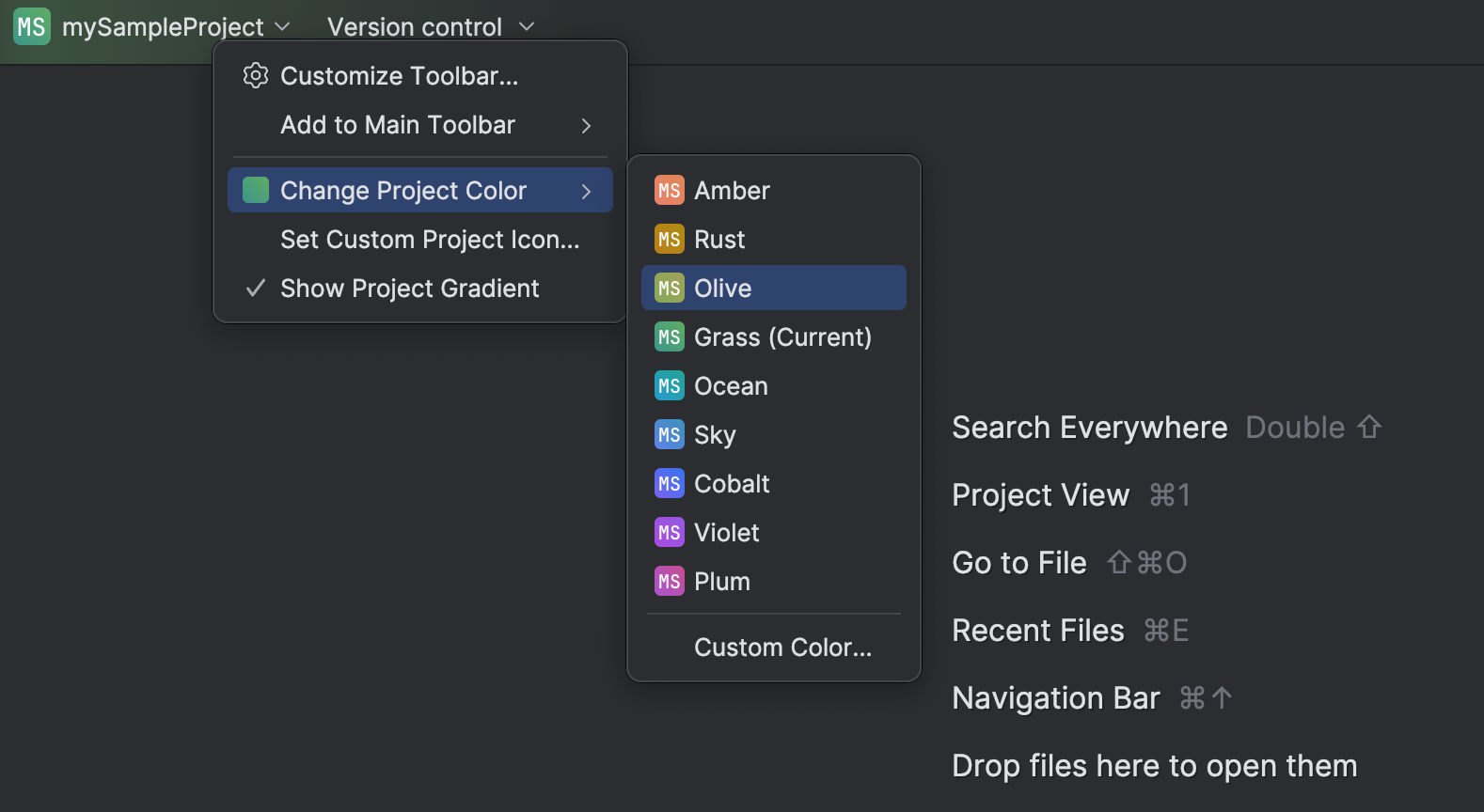 菜单和工具栏 | PyCharm 文档