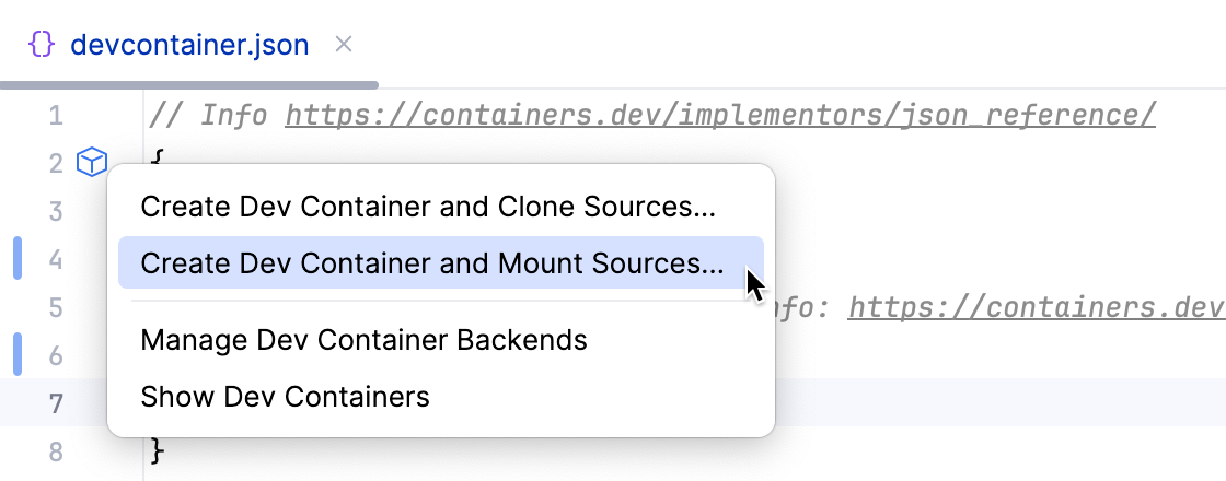 Start Dev Container inside IDE | PyCharm Documentation