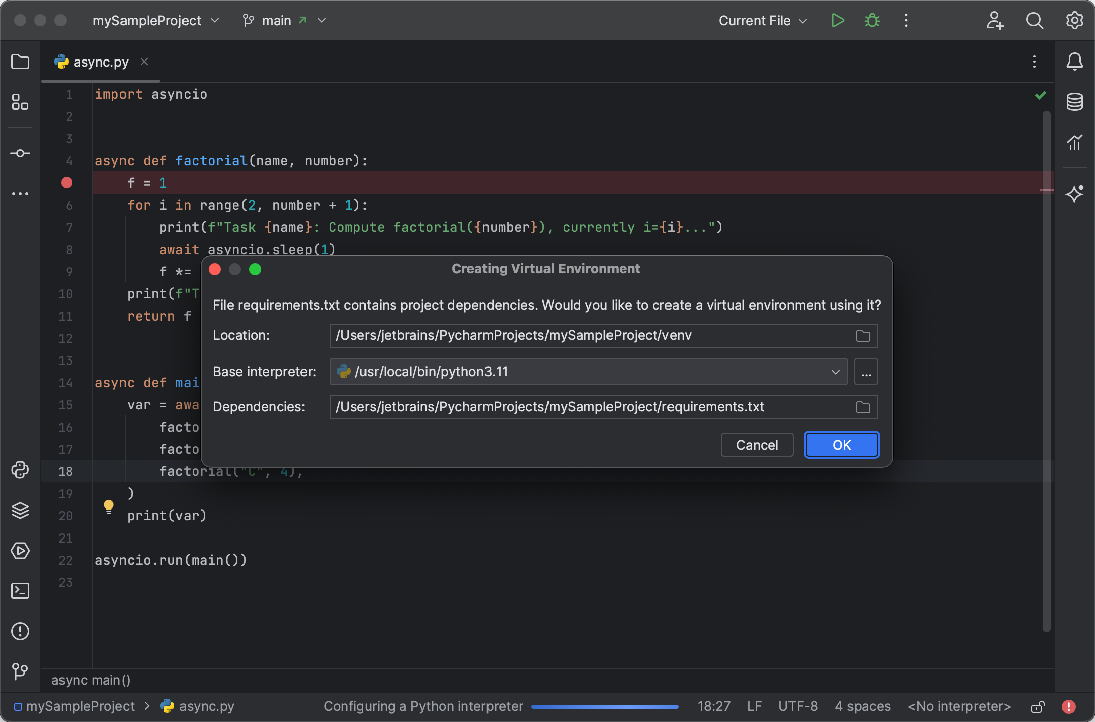 Configure a virtualenv environment | PyCharm Documentation