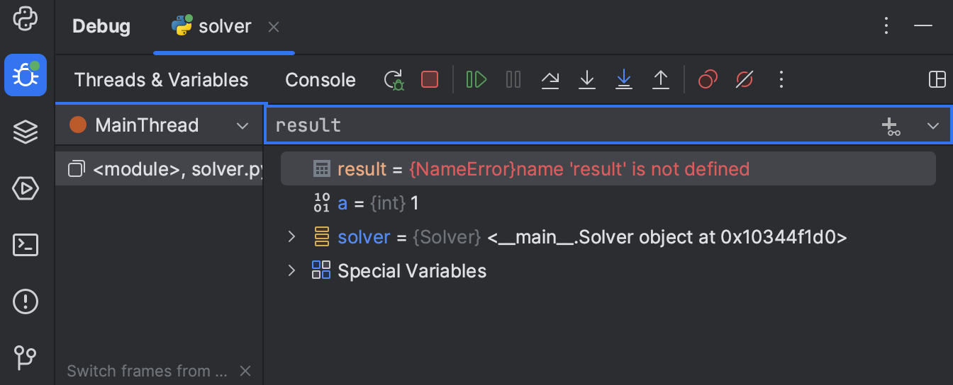 Part 1. Debugging Python Code | PyCharm Documentation