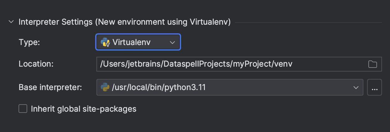Create a project | DataSpell Documentation