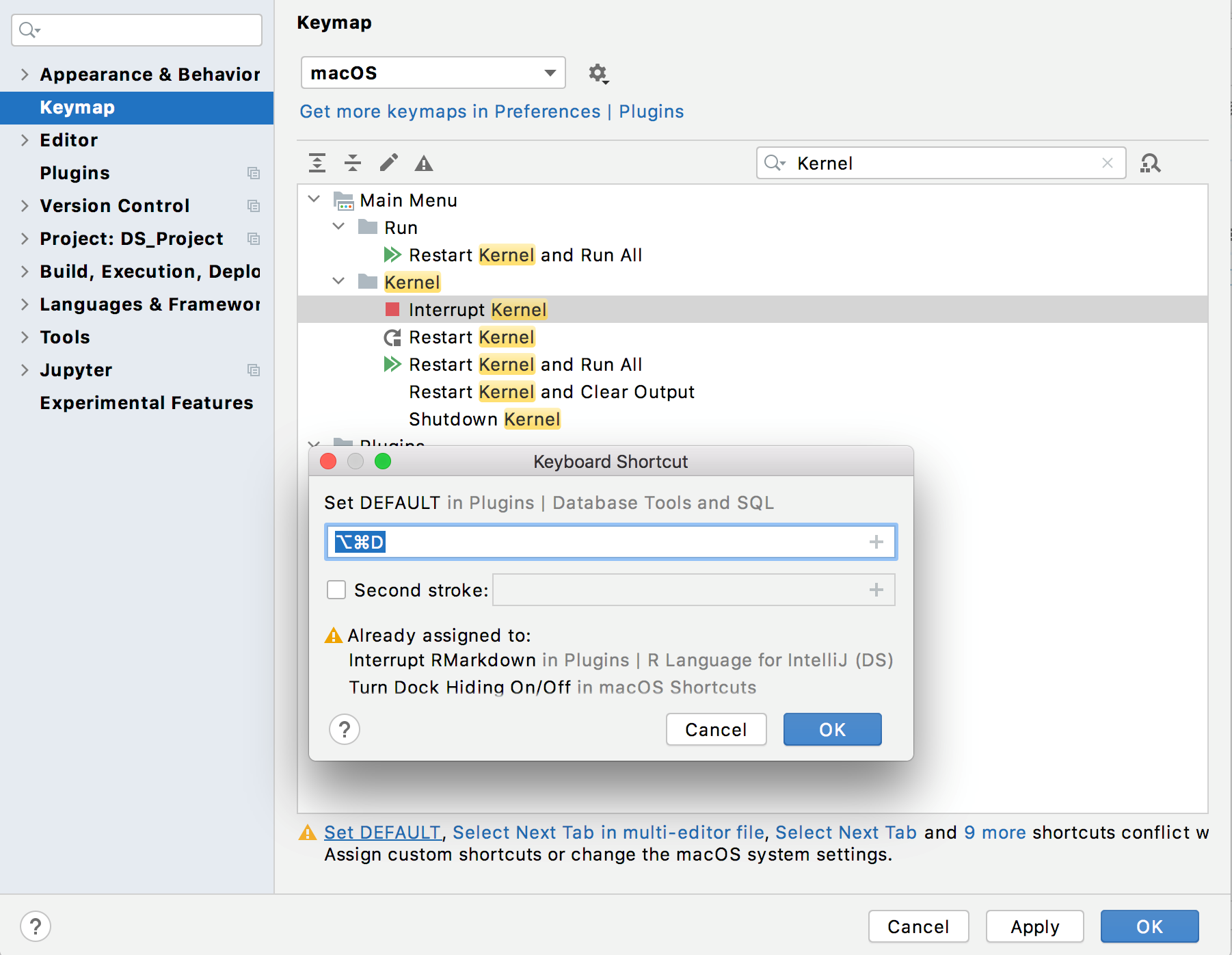 Configure keyboard shortcuts | DataSpell Documentation