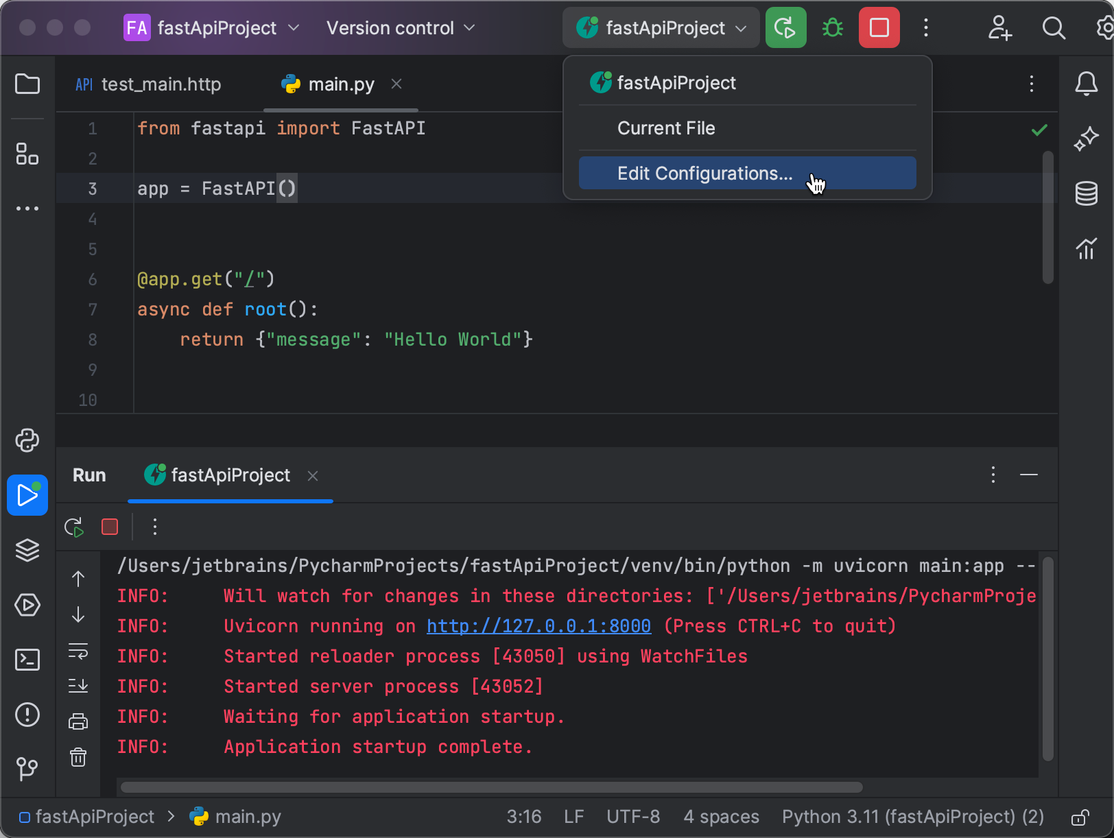 FastAPI | PyCharm 文档