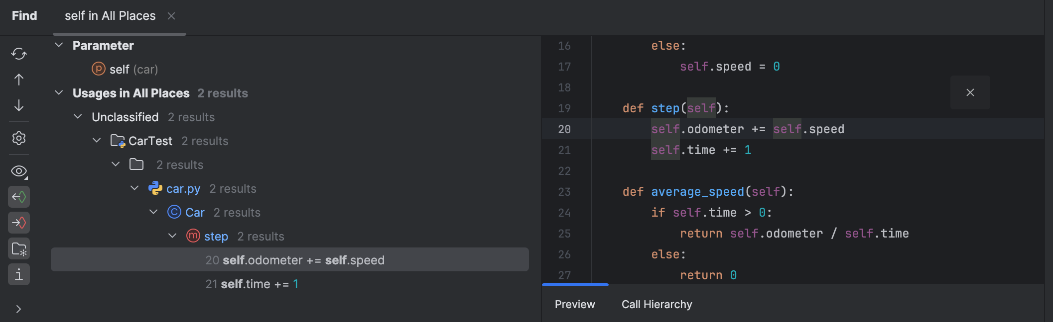 Search for usages | PyCharm Documentation