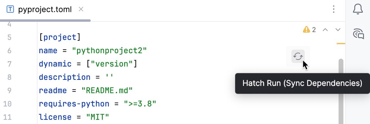 Use pyproject.toml | PyCharm Documentation