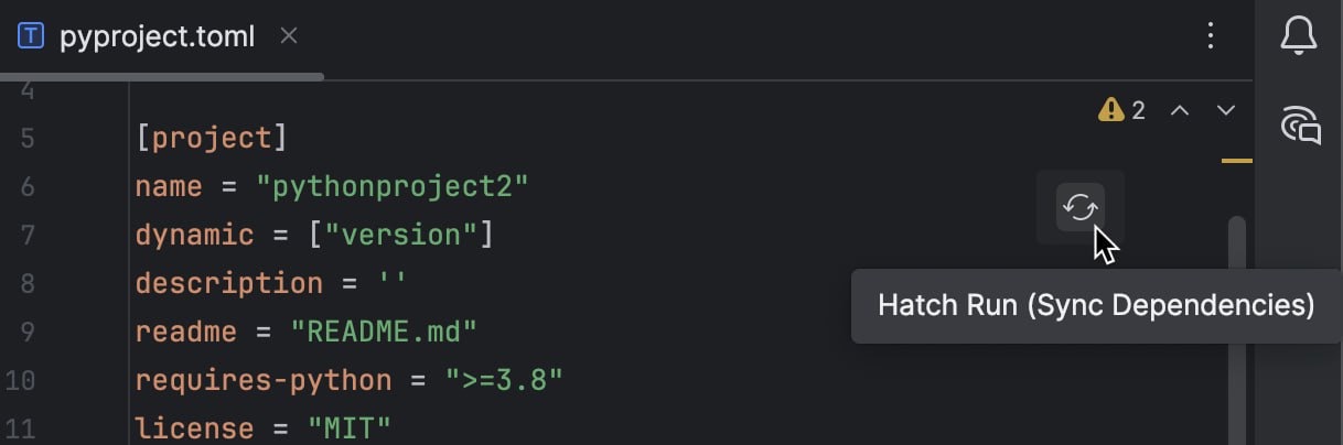 Use pyproject.toml | PyCharm Documentation