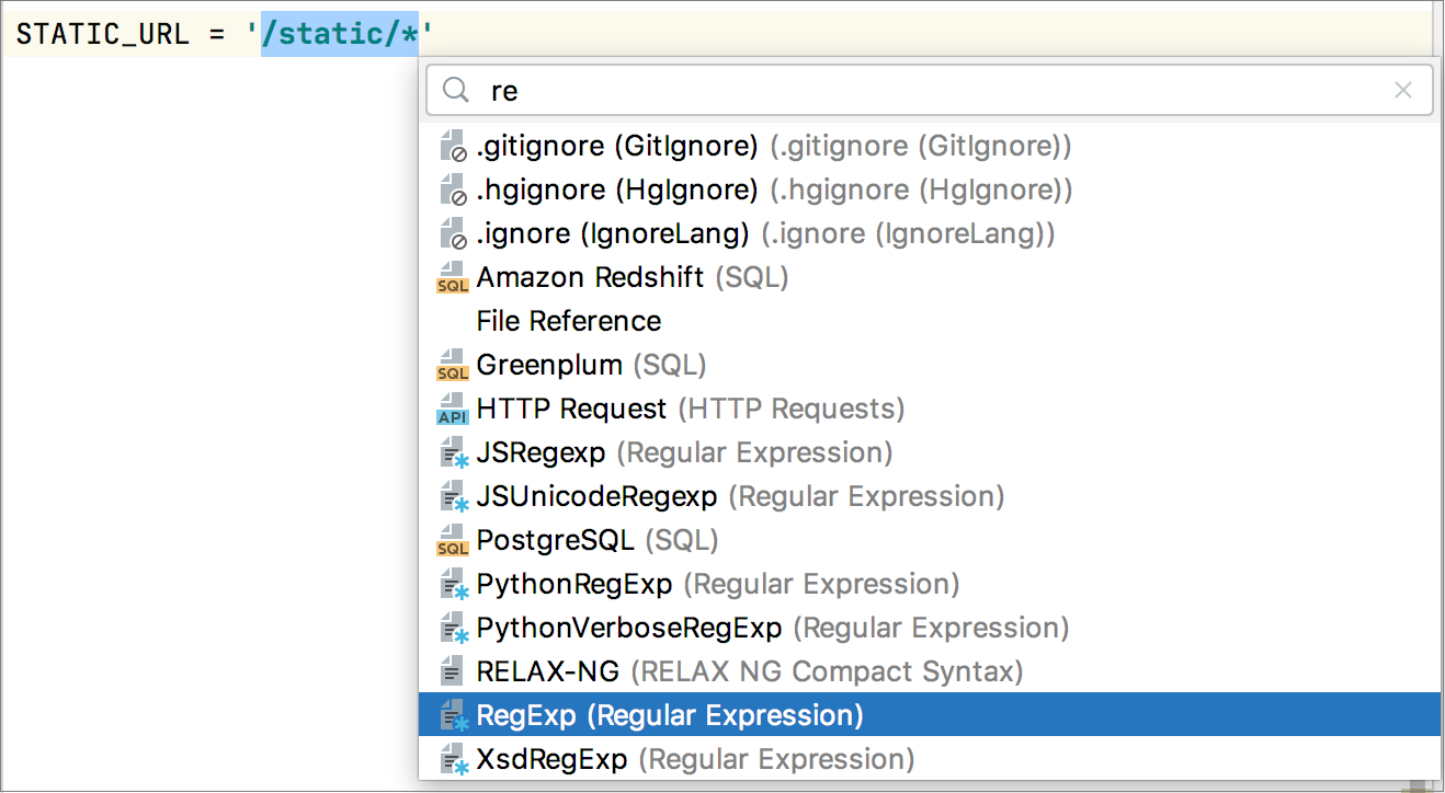 Regular expression syntax reference | PyCharm Documentation