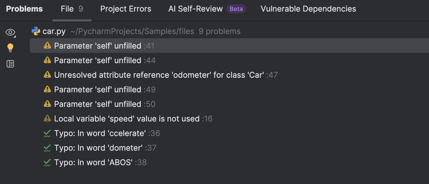 Run inspections | PyCharm Documentation