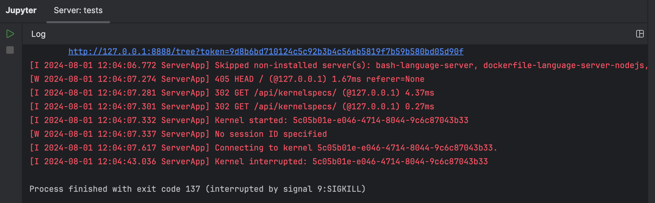 管理 Jupyter notebook 服务器 | IntelliJ IDEA 文档