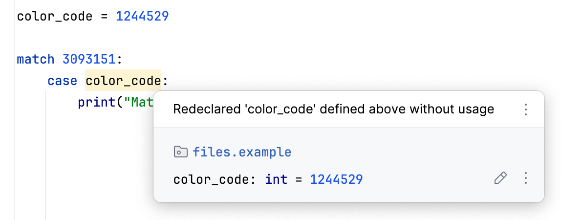 Pattern matching | PyCharm Documentation