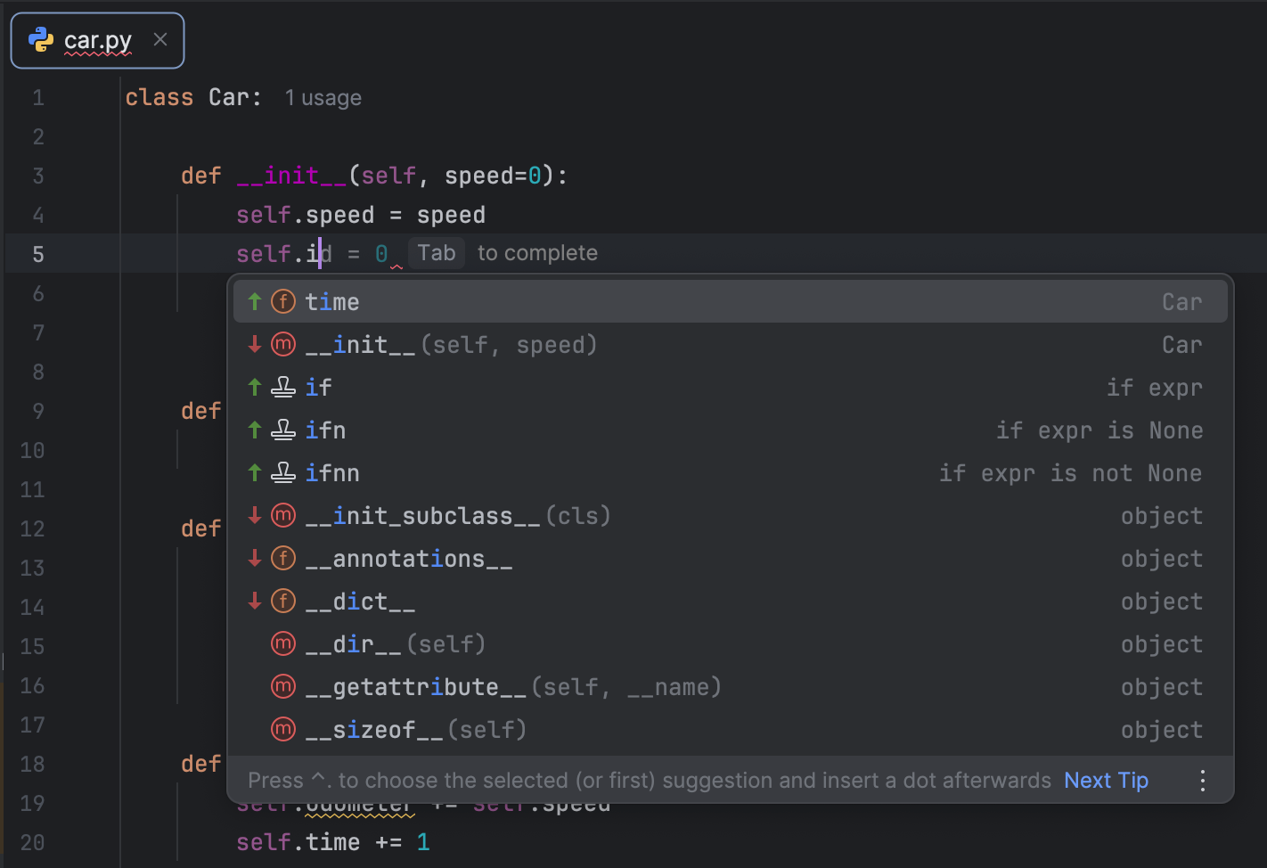 Code completion | PyCharm Documentation
