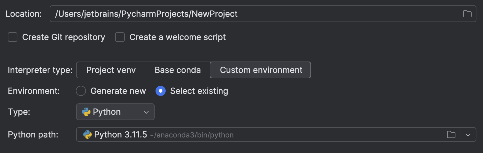 创建一个 Python 项目 | PyCharm 文档
